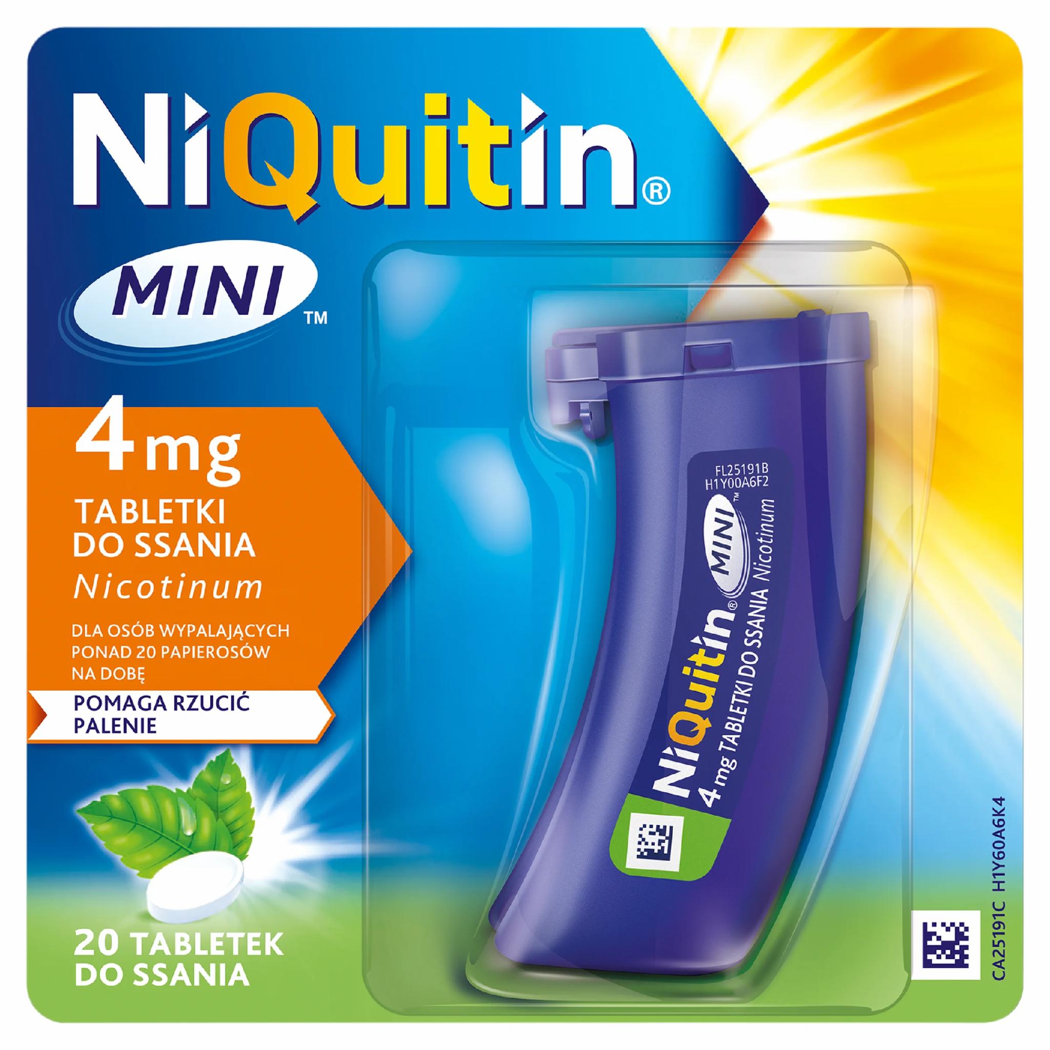 Niquitin Mini 4 мг — льодяники для відмови від куріння, 20 шт (Ніквітин ...